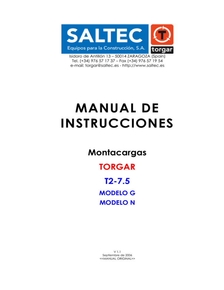 "Manual Saltec T2-7.5" en formato PDF