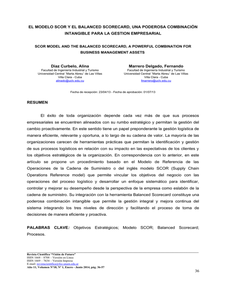 El Modelo Scor y el Balanced Scorecard, una