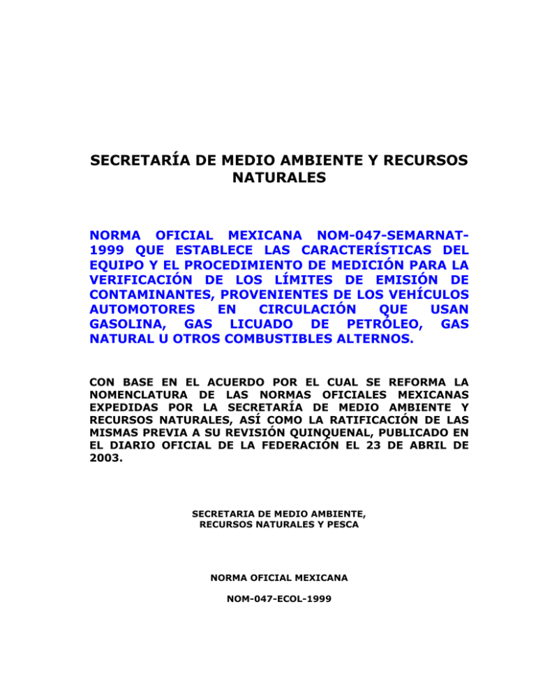 nom-047-semarnat-1999