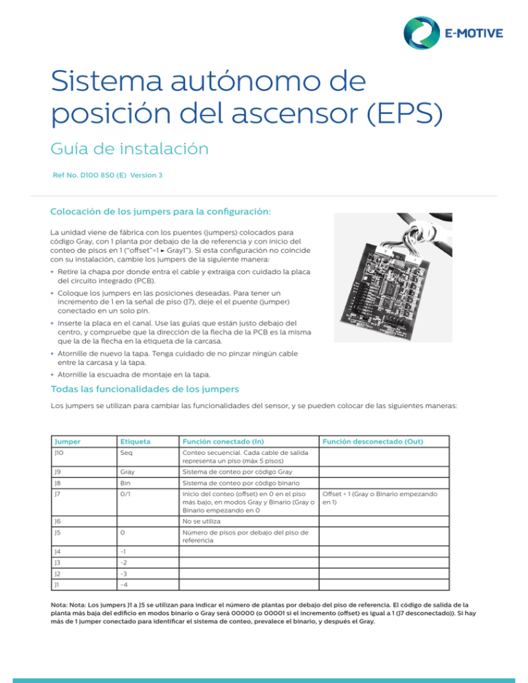 Sistema autónomo de posición del ascensor (EPS)