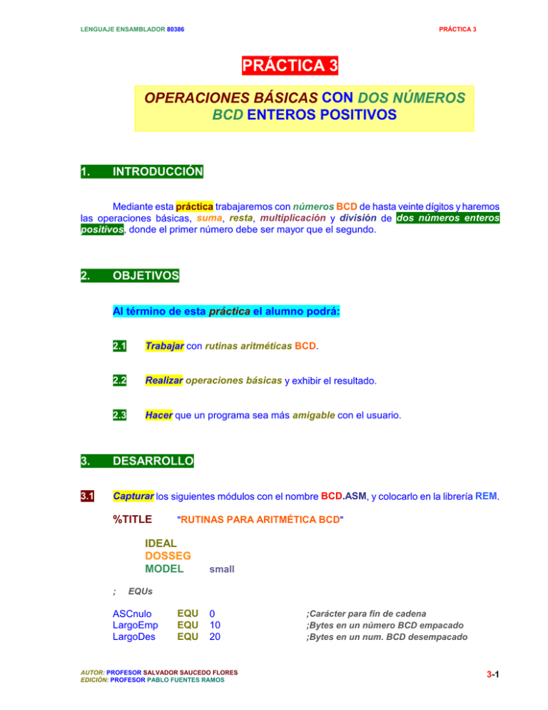 Suma, resta, multiplicación y división