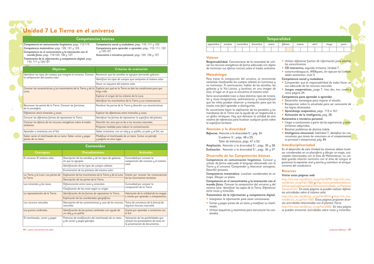 Unidad 7 La Tierra en el universo