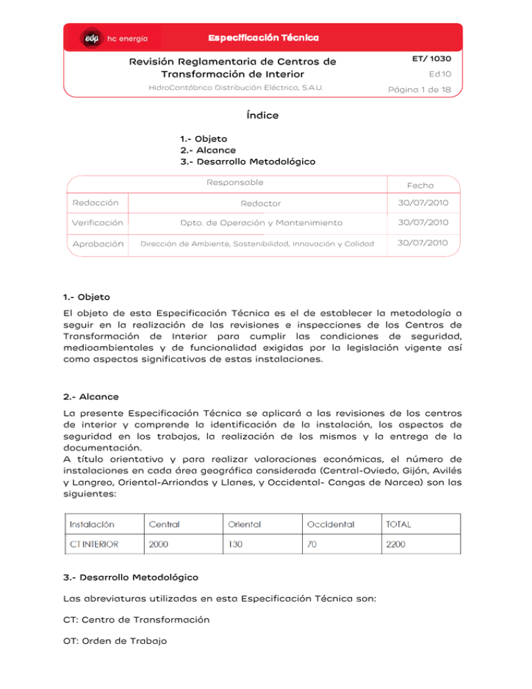 Revisión Reglamentaria de Centros de