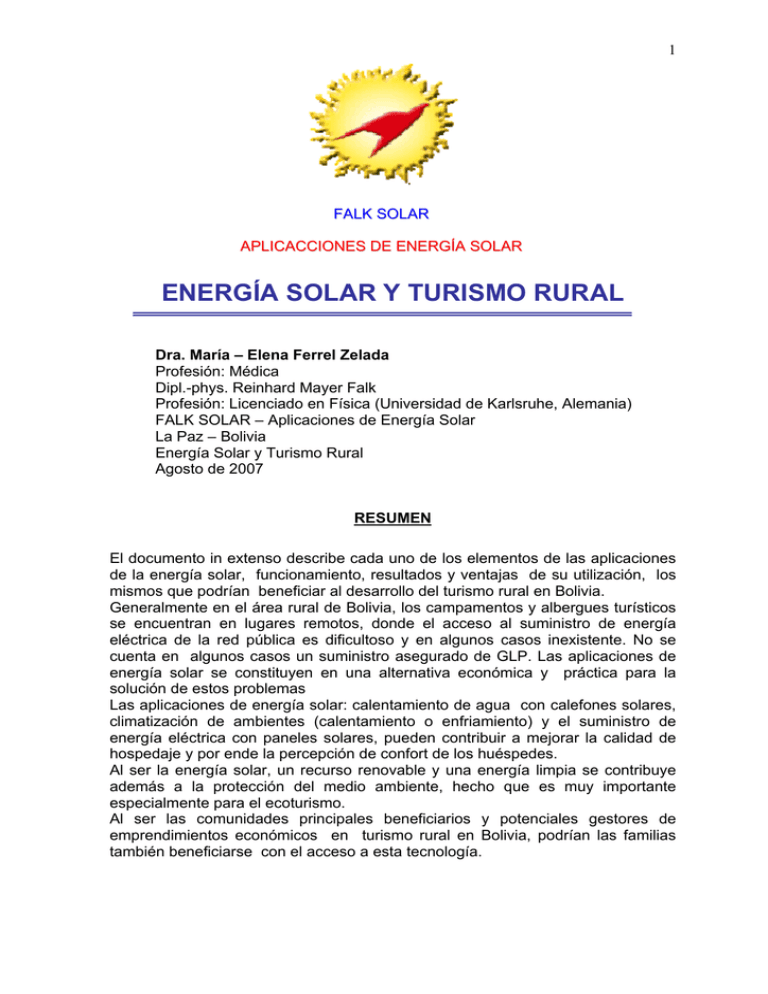 energía solar y turismo rural