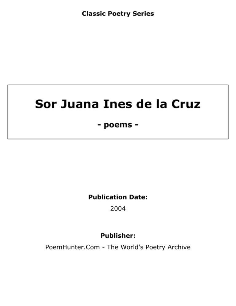 Sor Juana Ines de la Cruz - poems