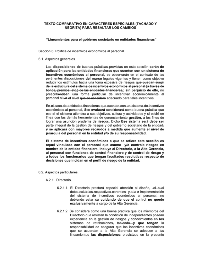 TEXTO COMPARATIVO EN CARACTERES ESPECIALES