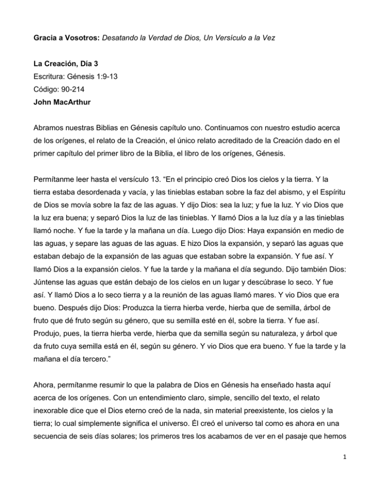 La Creación día 3