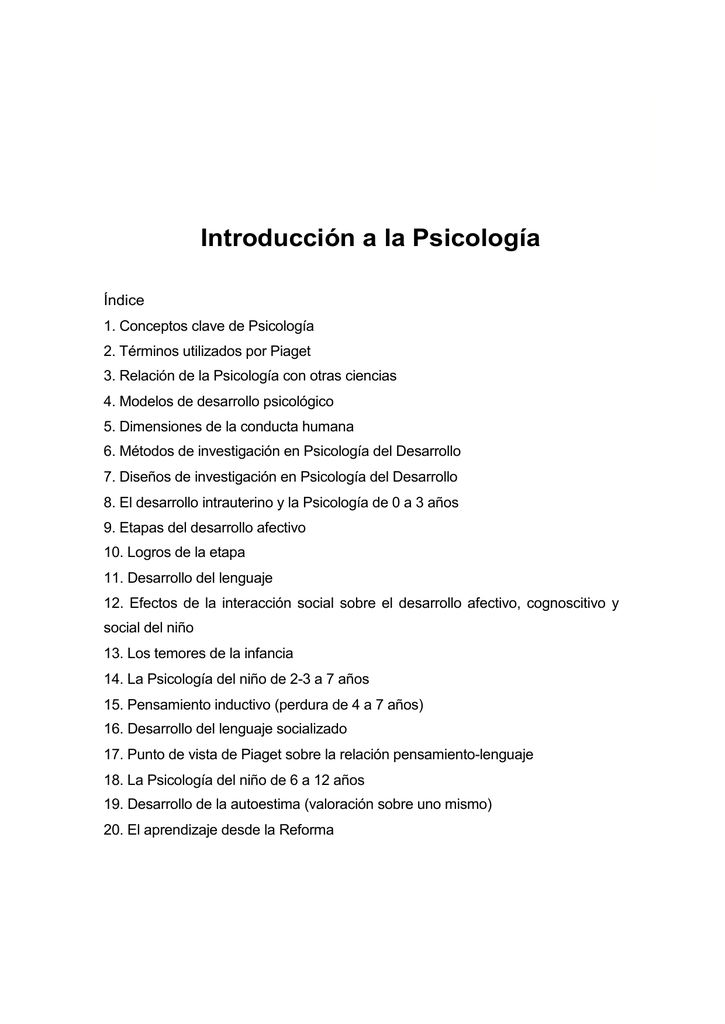 Introducción a la Psicología