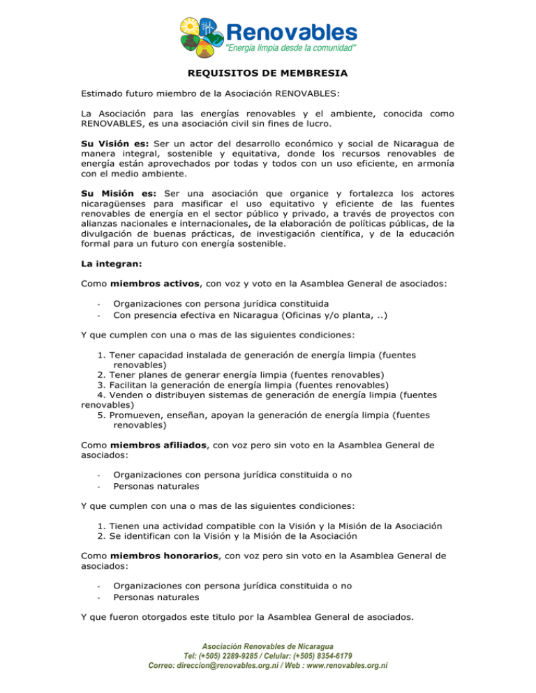 5.Requisitos de membresia
