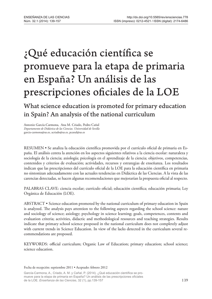 ¿Qué educación científica se promueve para la etapa de primaria