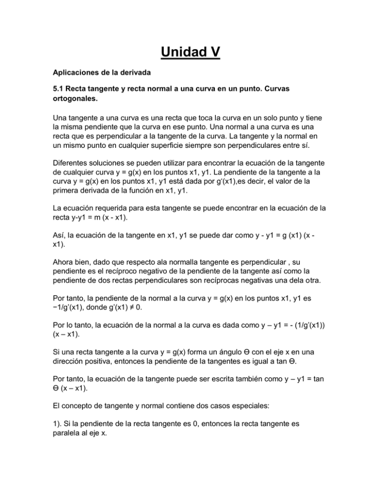 Aplicaciones de la derivada