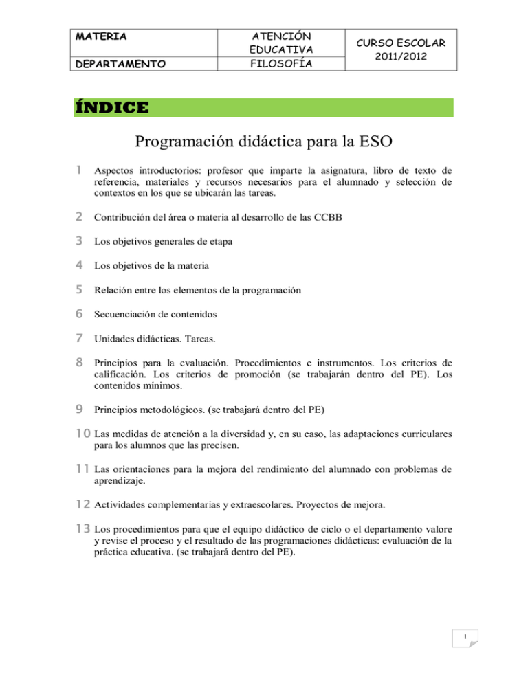 programación didáctica