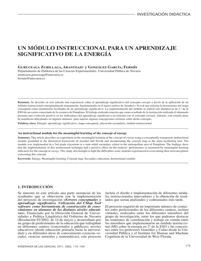 un módulo instruccional para un aprendizaje significativo