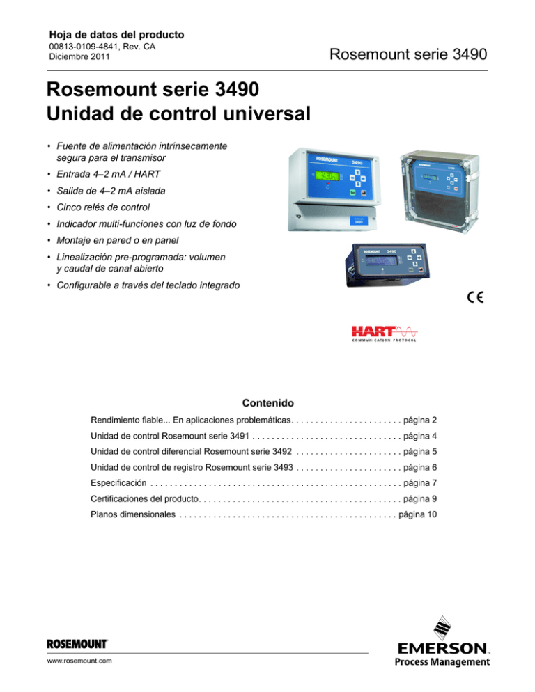 Rosemount serie 3490 Unidad de control universal
