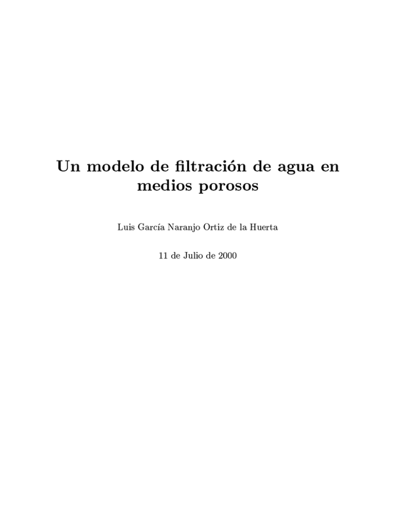 Filtración de agua en medios porosos