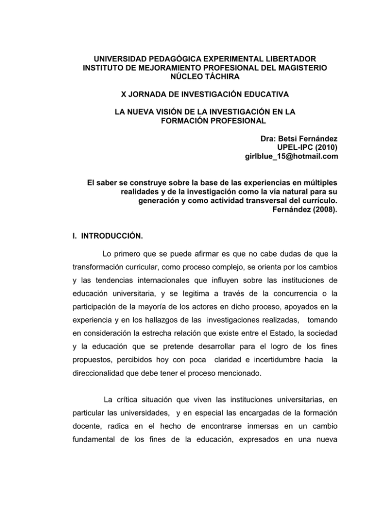 universidad pedagógica experimental libertador instituto de
