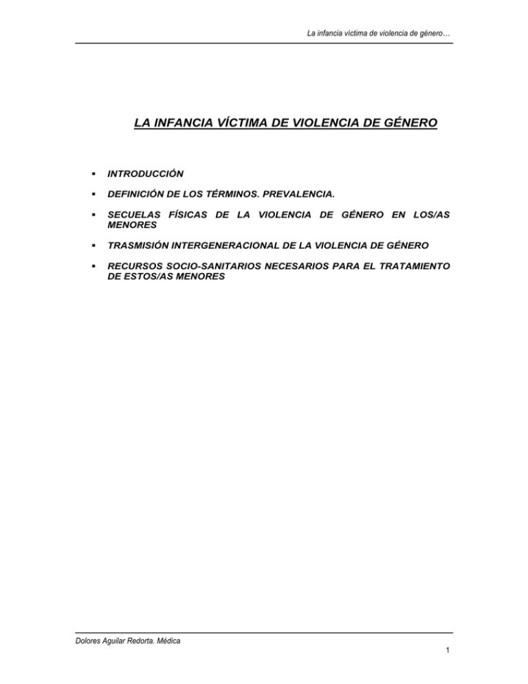 la infancia víctima de violencia de género