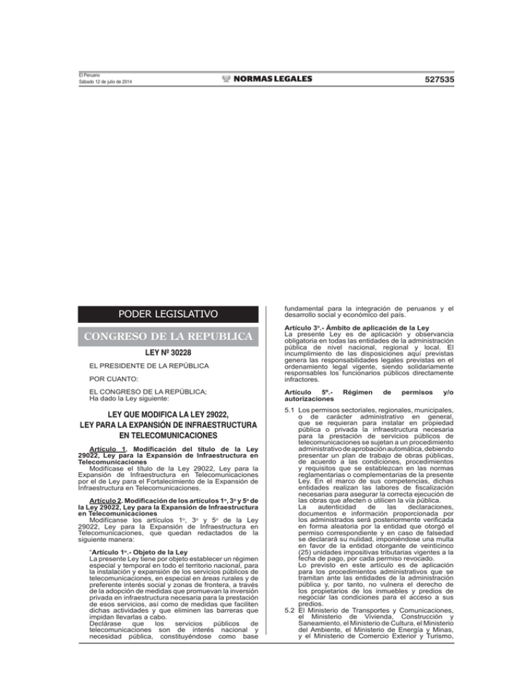 Publicacion Oficial Diario Oficial El Peruano
