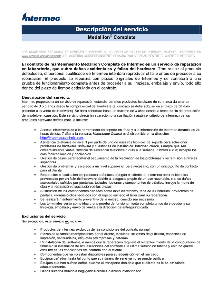 Descripción del servicio