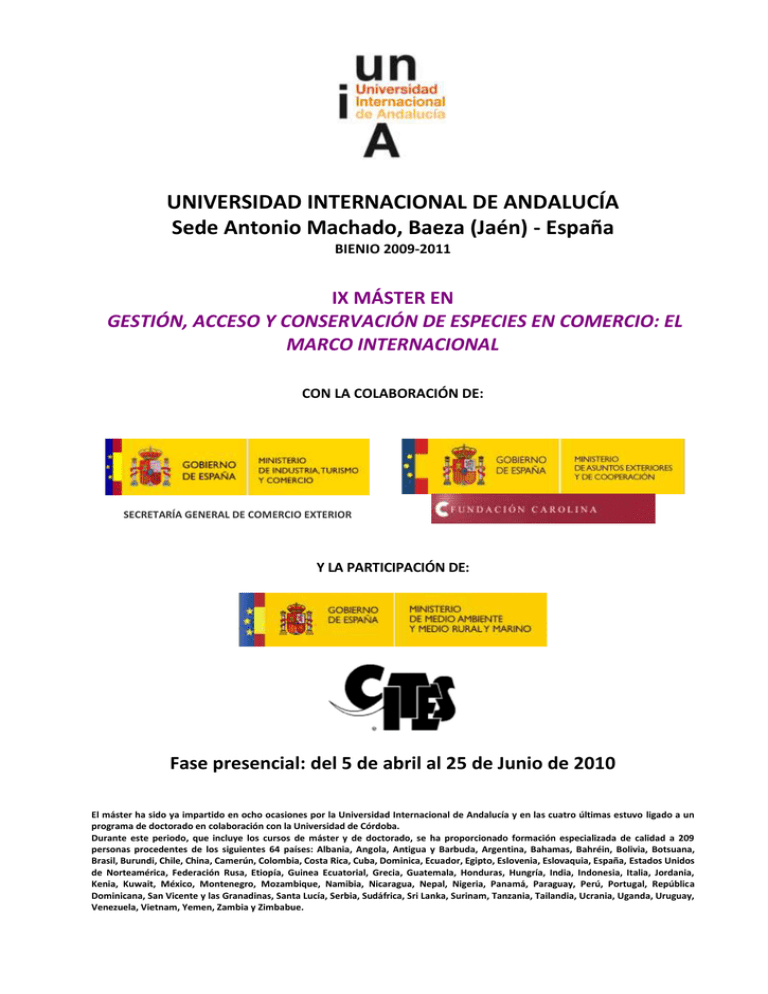 UNIVERSIDAD INTERNACIONAL DE ANDALUCÍA Sede Antonio