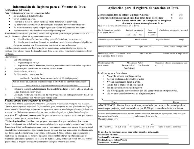 Voter Reg 03 Spanish p65 Voter Reg 03 Spanish p65