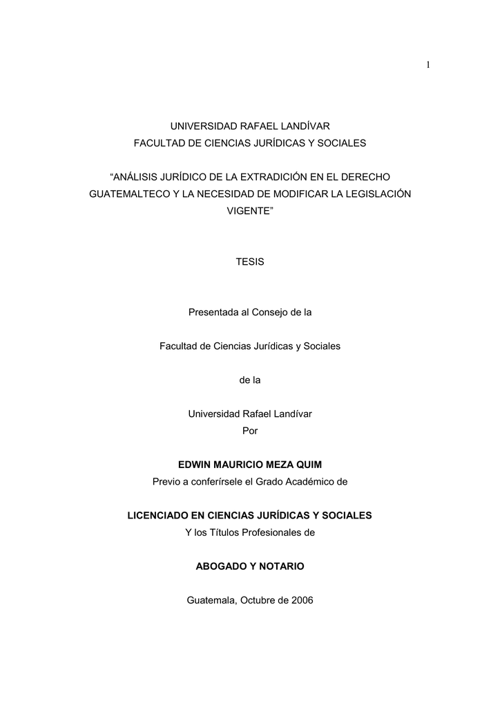 1 universidad rafael landívar facultad de ciencias jurídicas y sociales