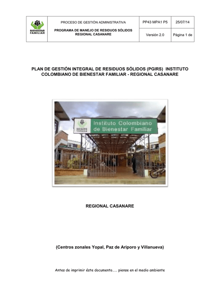 plan de gestión integral de residuos sólidos