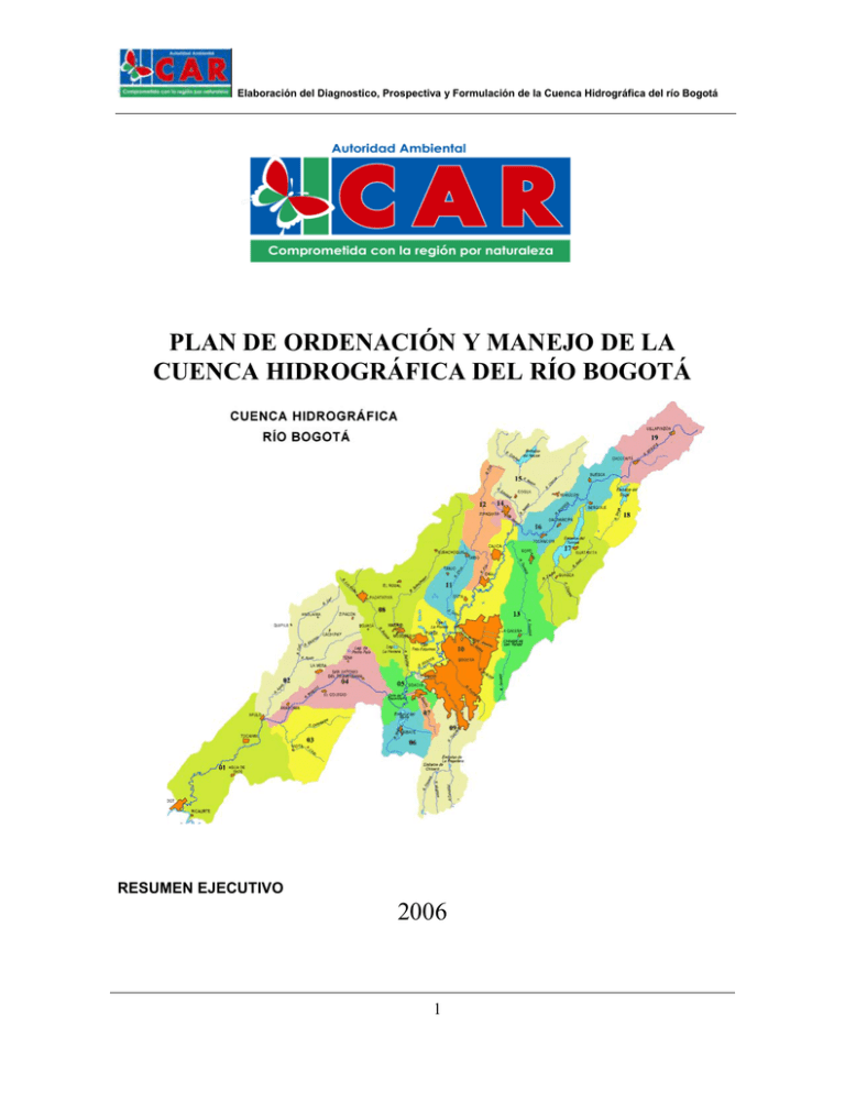 DIAGNÓSTICO DE LA CUENCA HIDROGRÁFICA DEL RÍO BOGOTÁ