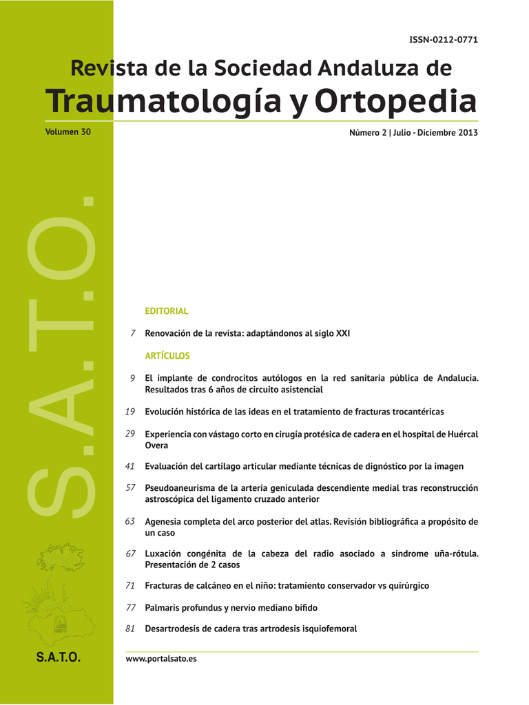 Traumatología y Ortopedia Revista de la Sociedad Andaluza de