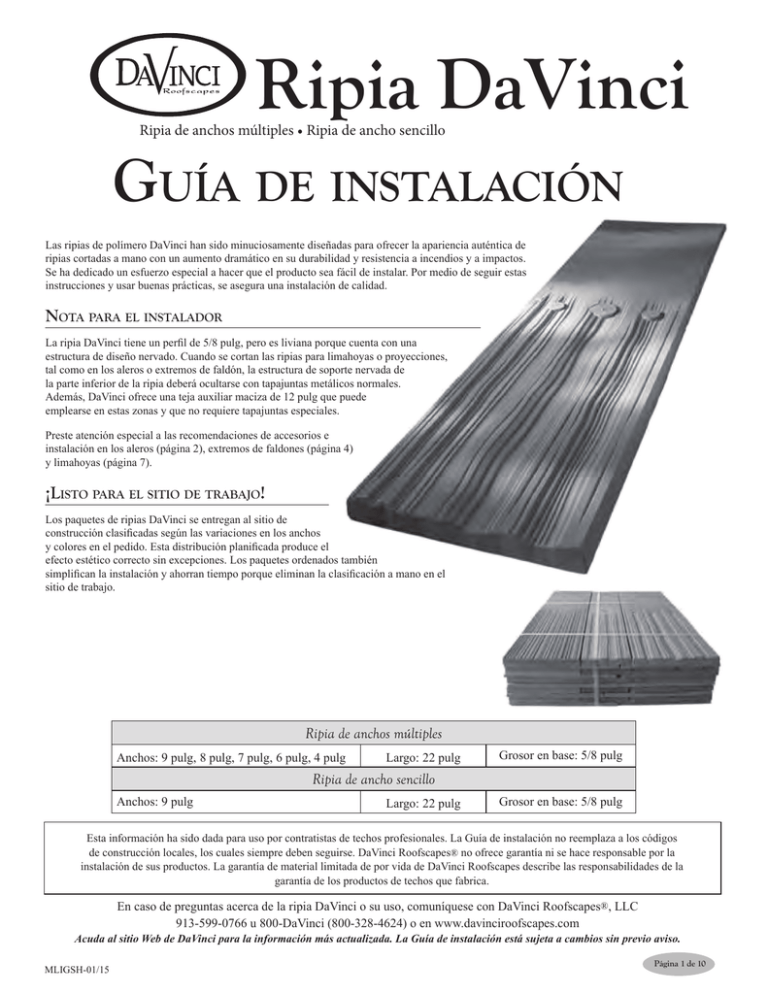 Ripia DaVinci - DaVinci Roofscapes