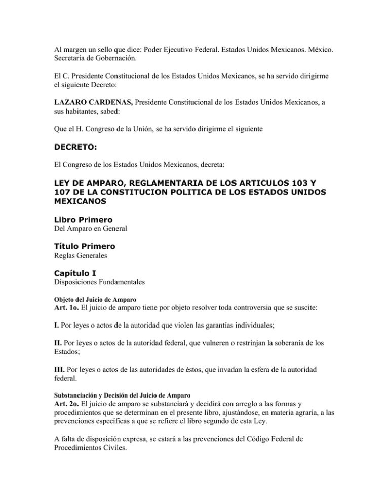 Poder Ejecutivo Federal. Estados Unidos Mexicanos. México