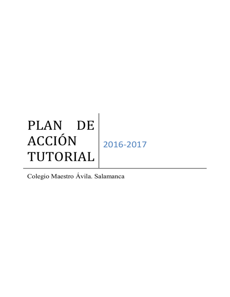 PLAN DE ACCIÓN TUTORIAL