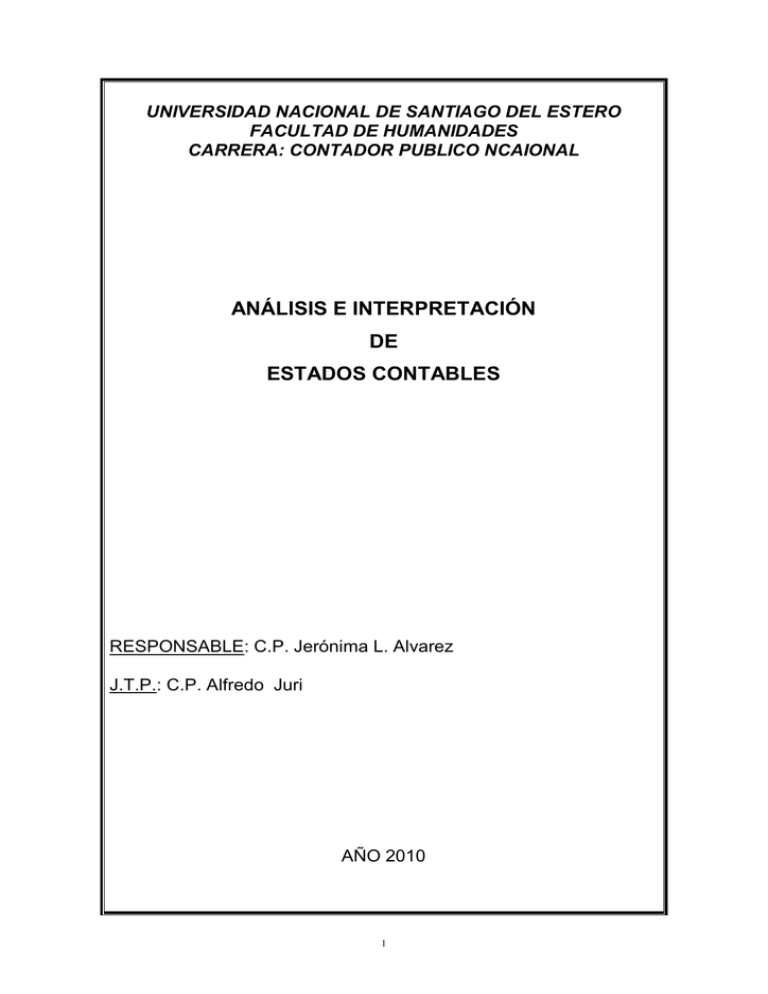 Análisis e Interpretación de Estados Contabilidad