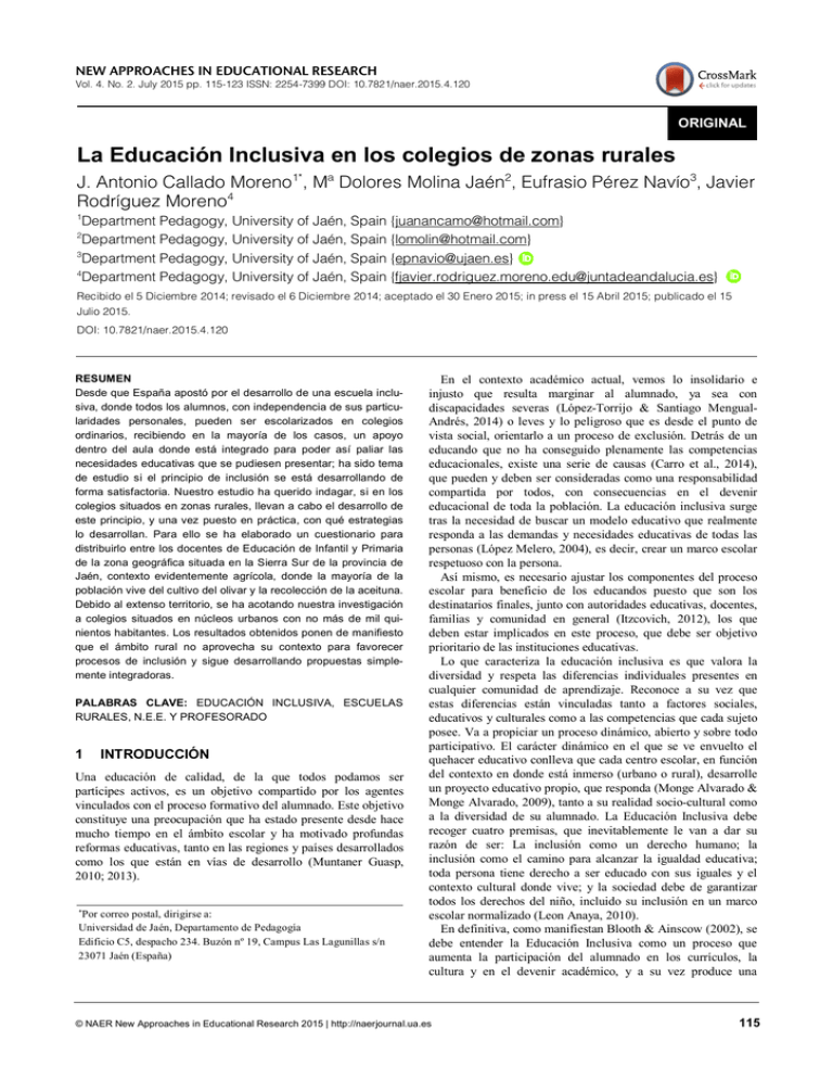 spanish translation - Journal of New Approaches in Educational