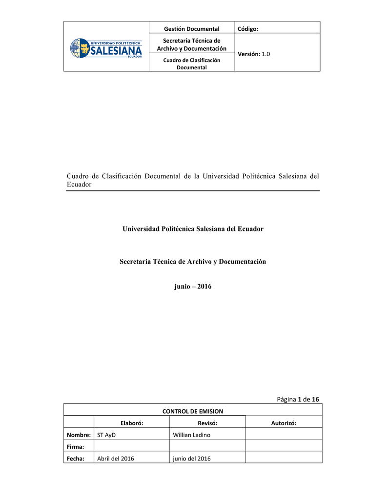 Manual del Cuadro de Clasificación Documental