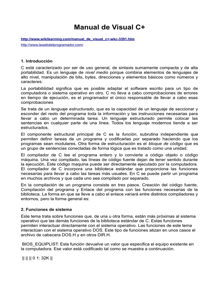 Manual de Visual C+ - La Web del Programador
