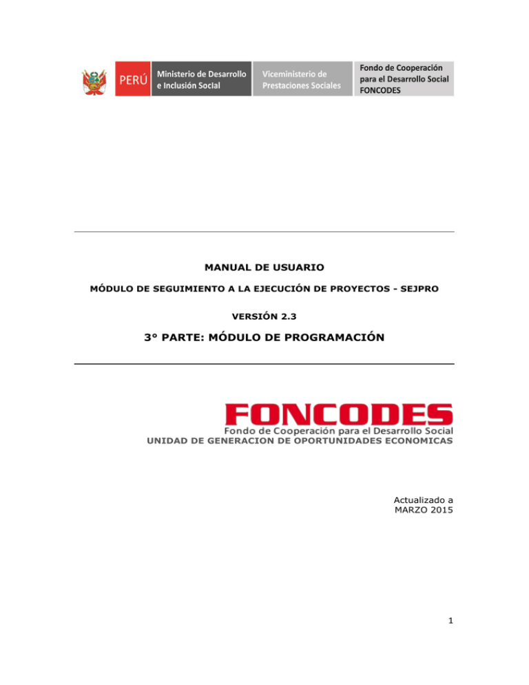 3° parte: módulo de programación