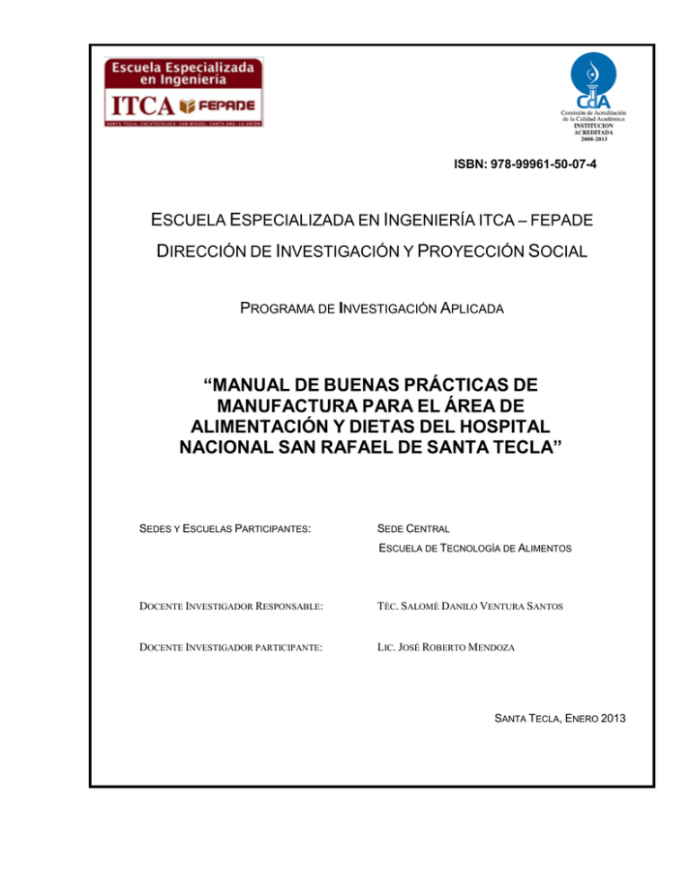 Manual de buenas prácticas de manufactura para el