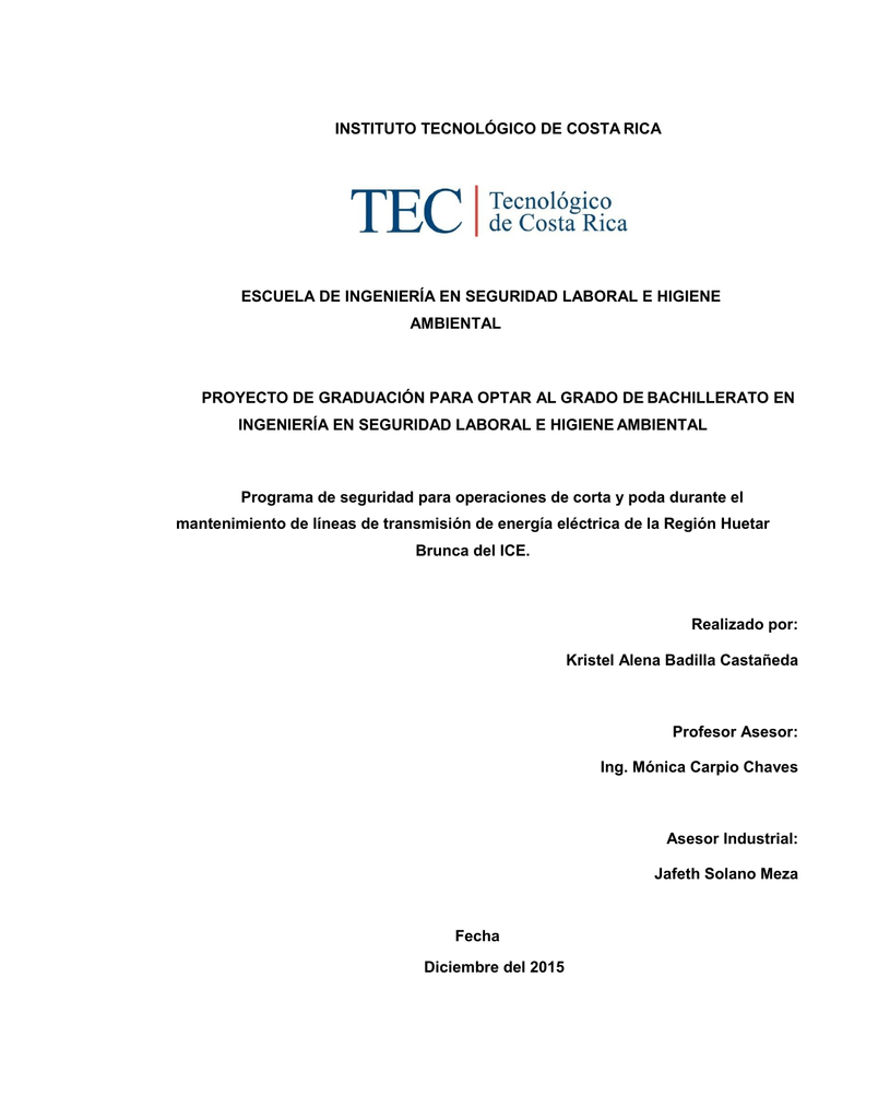 instituto tecnológico de costa rica escuela de ingeniería en