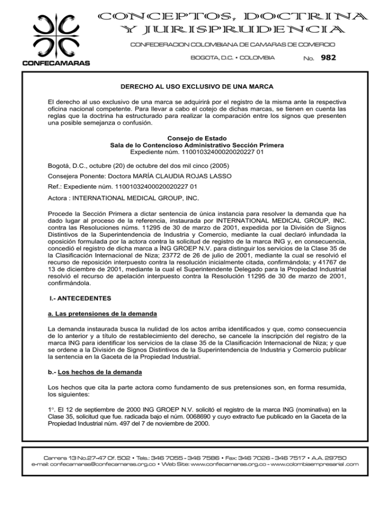 DERECHO AL USO EXCLUSIVO DE UNA MARCA El derecho al