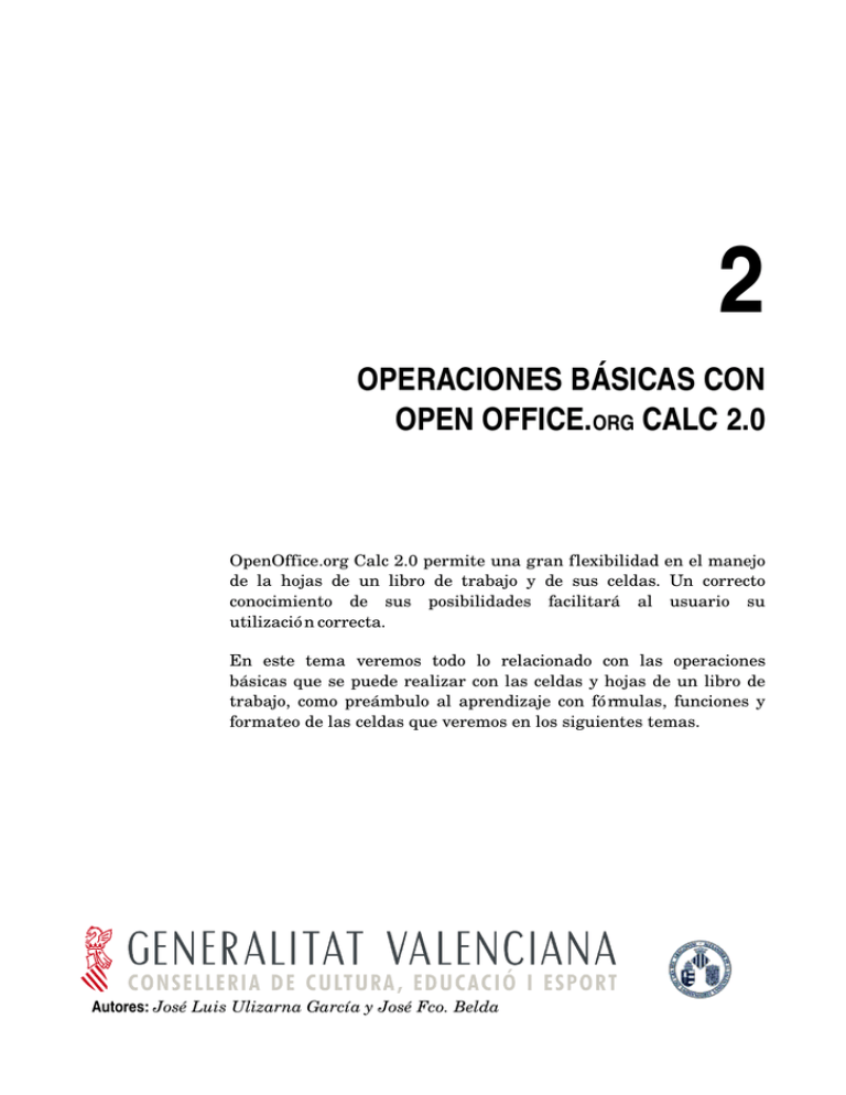 Operaciones básicas con OpenOffice Calc