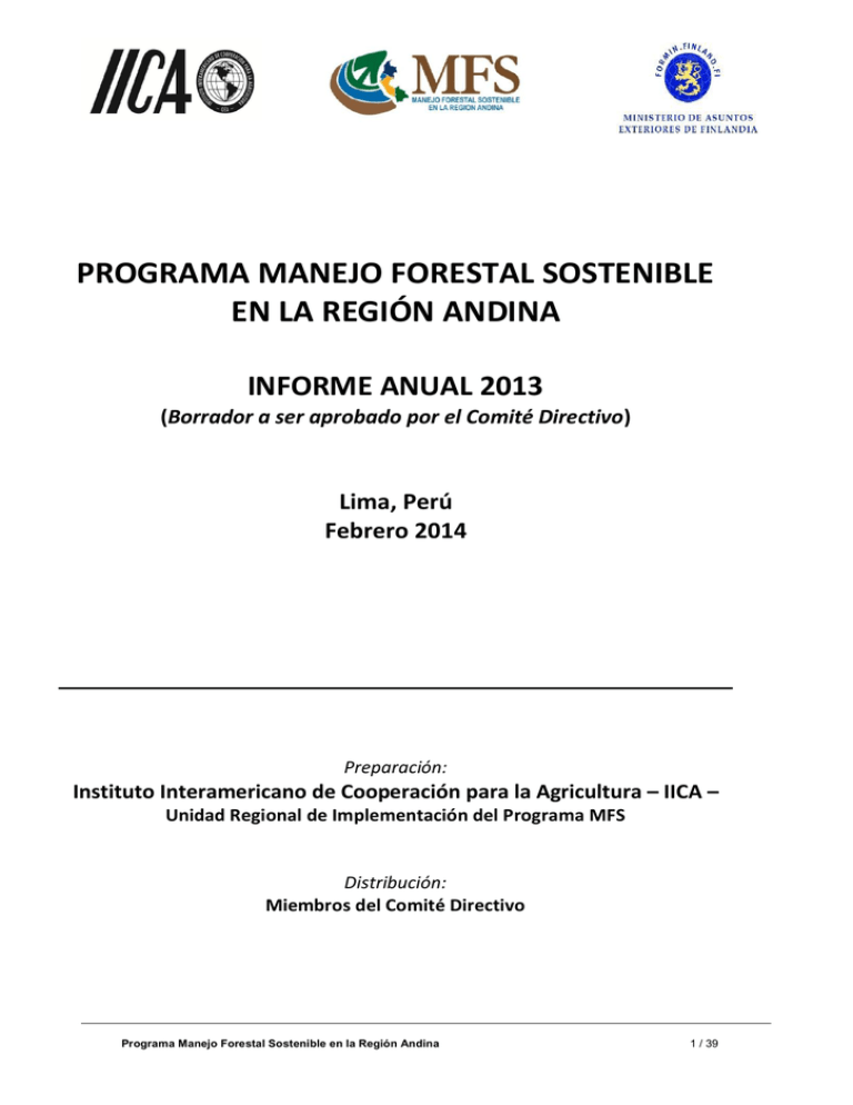 programa manejo forestal sostenible en la región andina