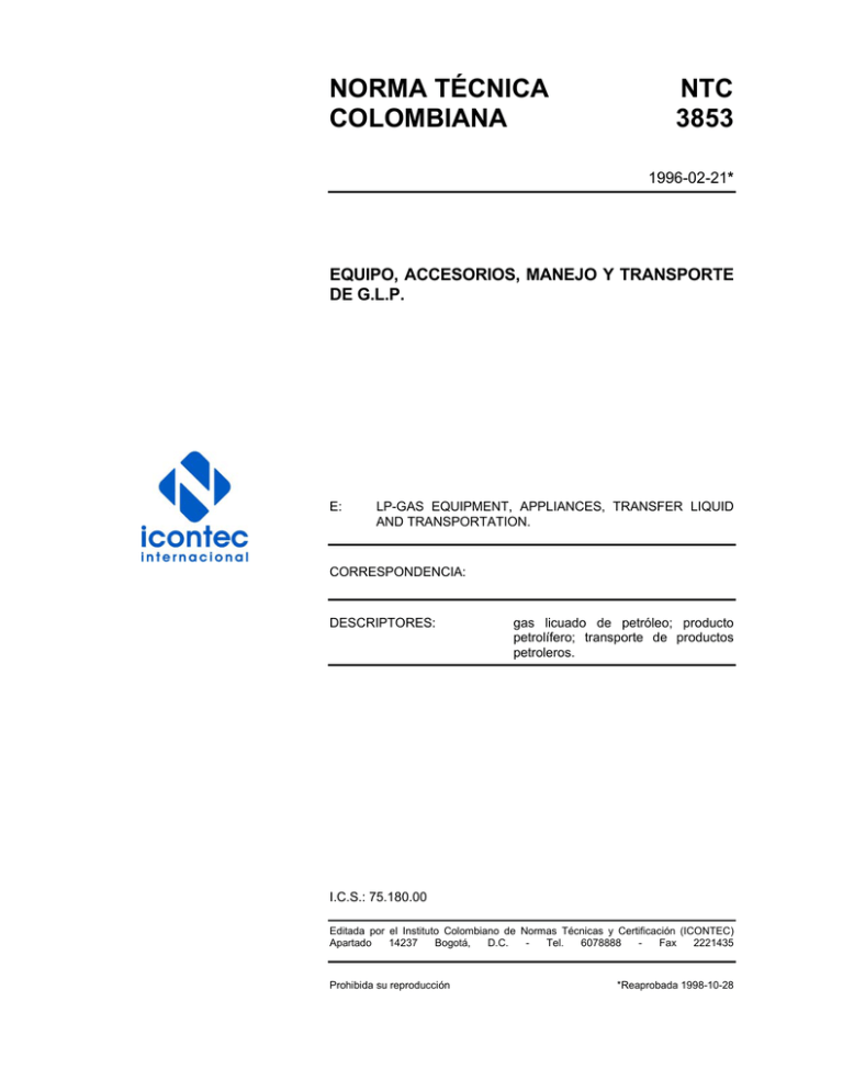 NORMA TÉCNICA NTC COLOMBIANA 3853