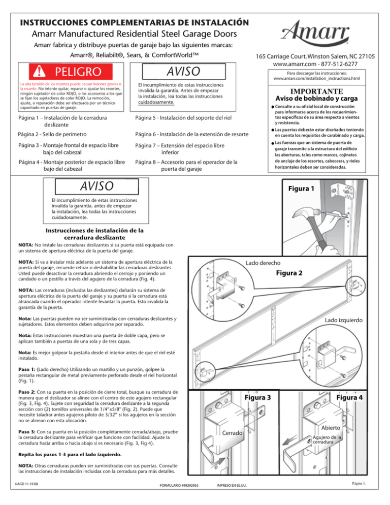 aviso aviso - Amarr® Garage Doors