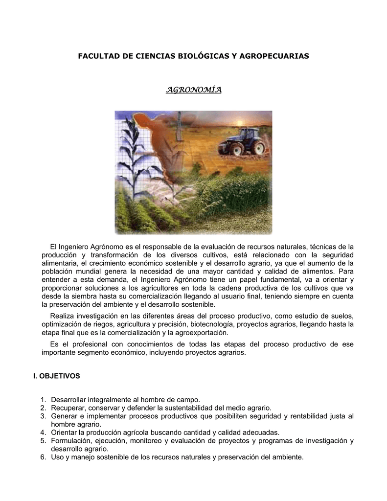 FACULTAD DE CIENCIAS BIOLÓGICAS Y AGROPECUARIAS