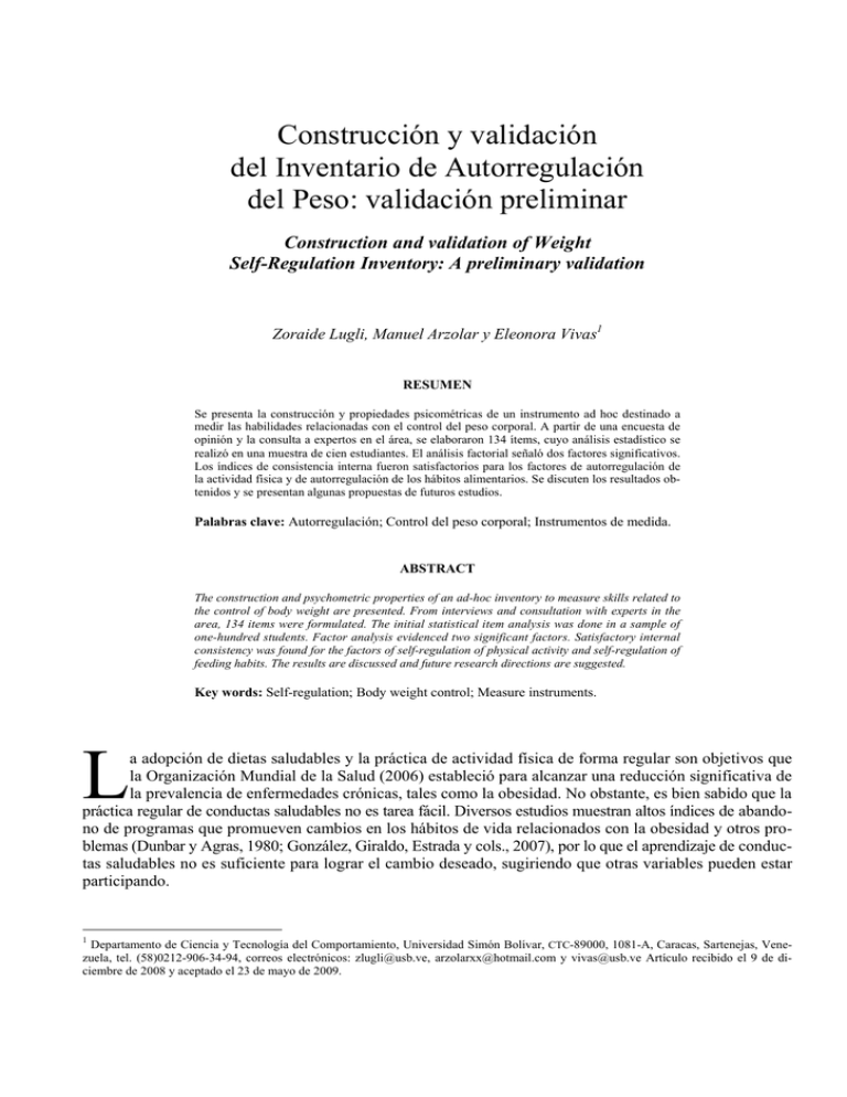 Construcción y validación del Inventario de Autorregulación del