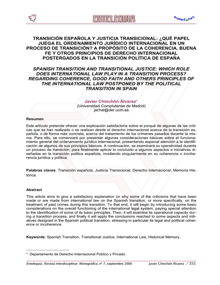 Transición española y justicia transicional - E
