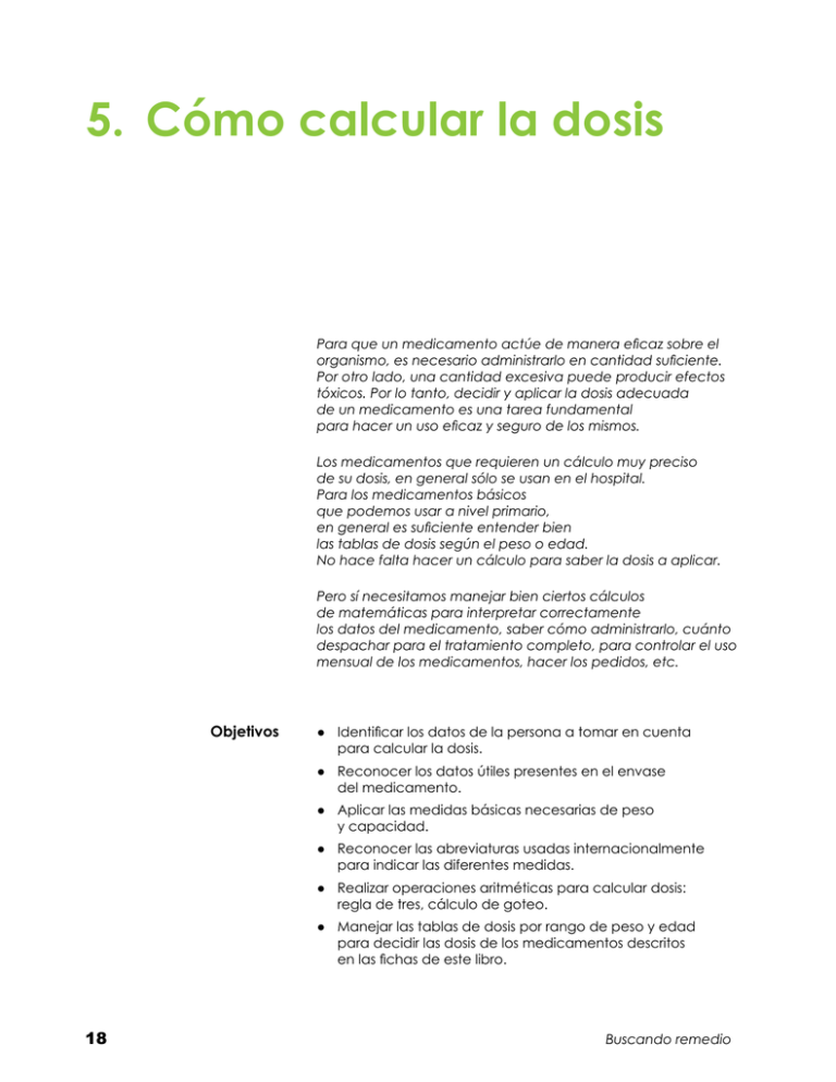 5. Cómo calcular la dosis