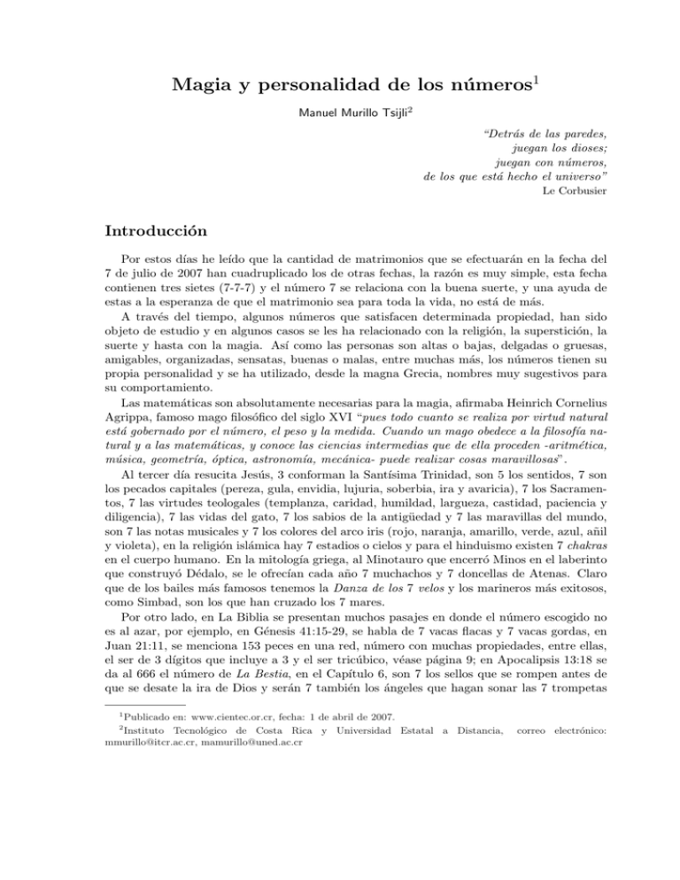 Magia y personalidad de los números