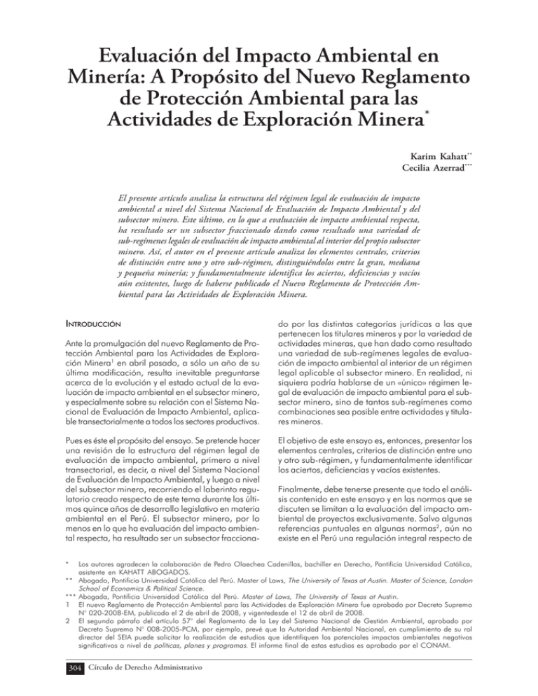 Evaluación del Impacto Ambiental en Minería